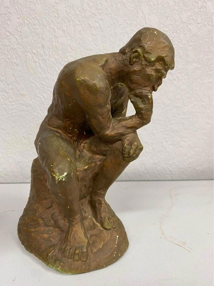 Vintage “The Thinker” Thinking Man Sculpture 8” Greek Roman? | eBay
