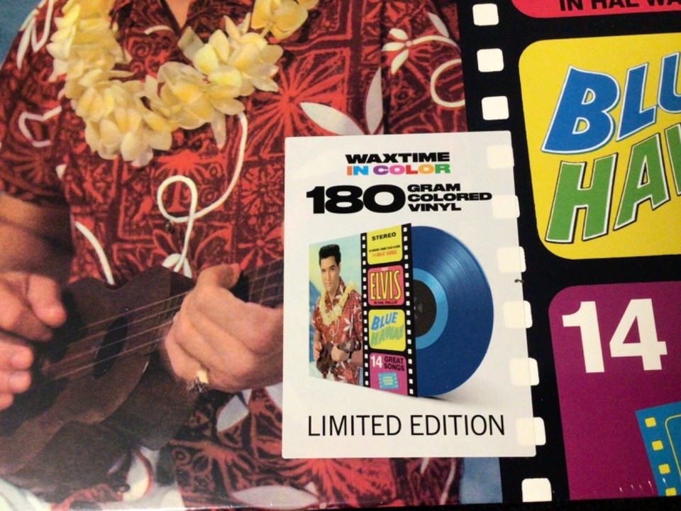 ELVIS PRESLEY LP BLUE HAWAII FACTORY SEALED 180G BLUE VINYL HYPE ...
