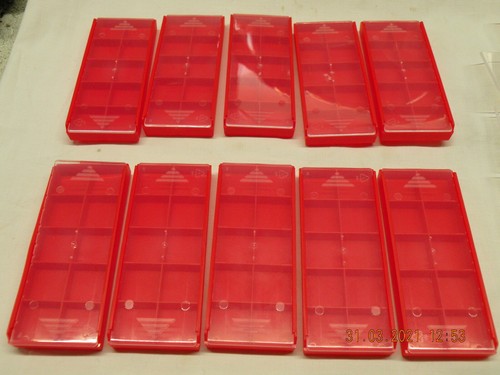 x100 small plastic Carbide insert boxes craft bead small parts storage ...