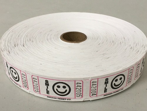Smile Face Tickets Roll of 2000 Single Stub Smile Emoji Raffle Fun Fair ...