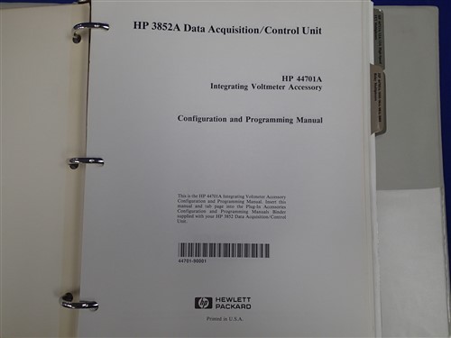 HP 3852A DATA ACQUISITION/CONTROL UNIT Plug-In Accessories Conf & Prog ...