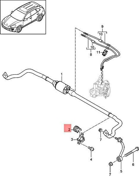 Porsche OEM 08-15 Cayenne Stabilizer Sway Bar-rear-bushing 95533379300 ...