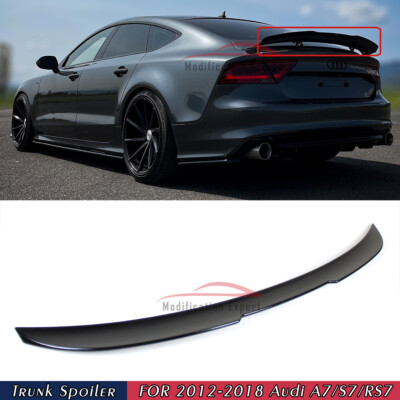 For 2012-2018 Audi A7 S7 RS7 V Style Glossy Black Rear Trunk Spoiler ...