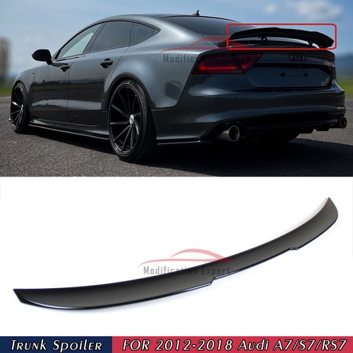 For 2012-2018 Audi A7 S7 RS7 V Style Glossy Black Rear Trunk Spoiler ...
