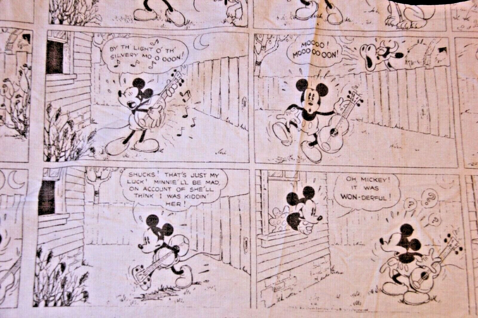 Disney Comic Strip 160 cm x 270 cm Flat Sheet Cover Mickey Mouse Minnie ...