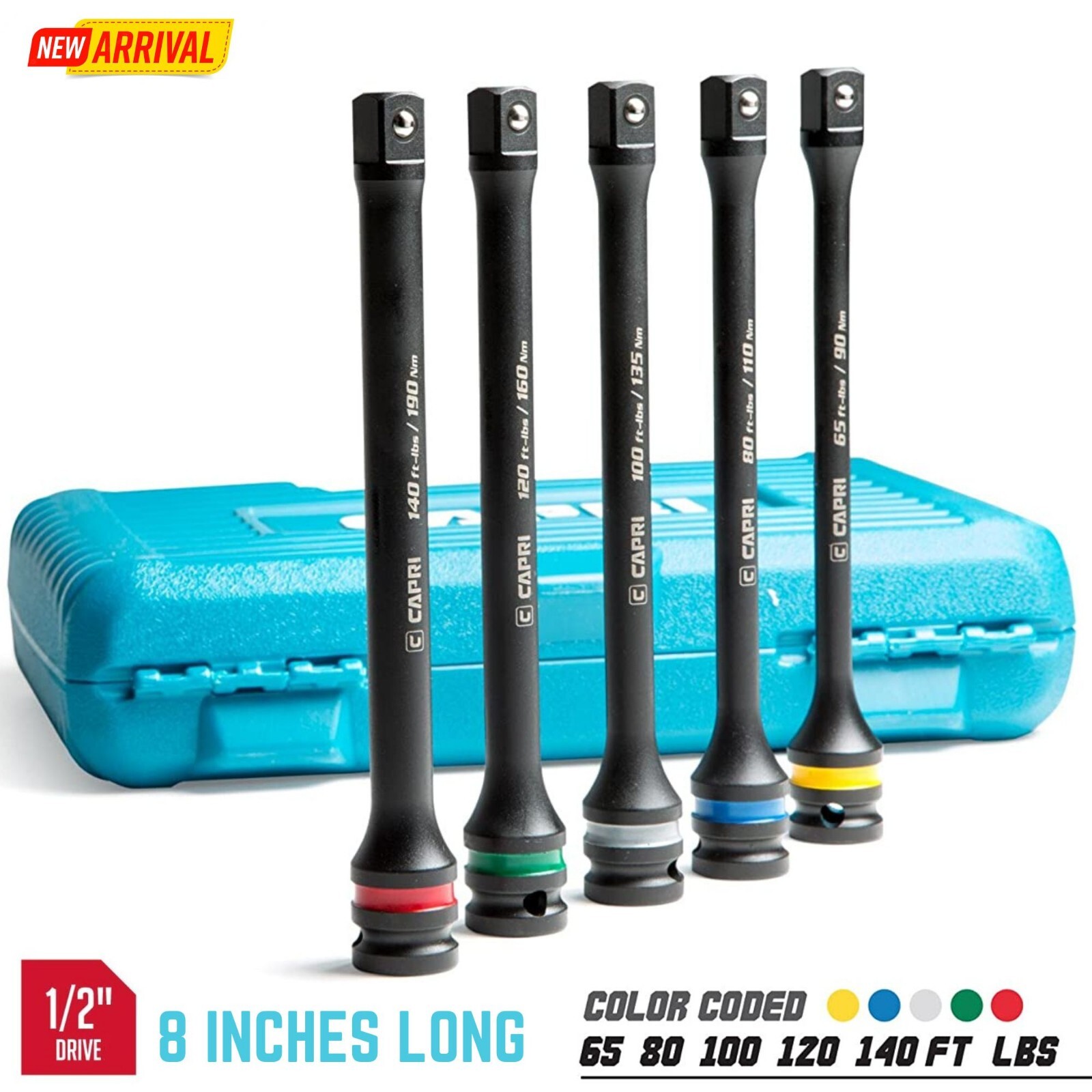 1/2" Drive Torque Limiting Stick Extension Bar Set for Tightening Wheel ...