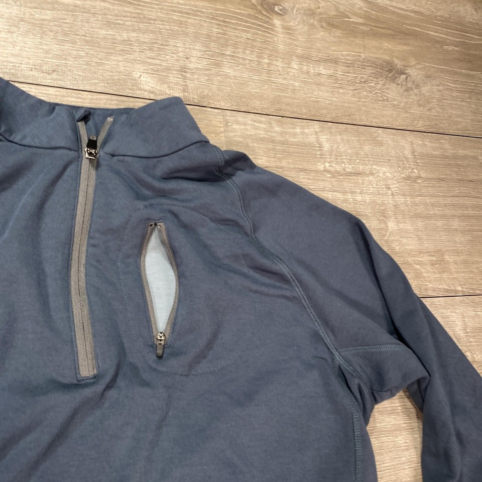 Free Fly Sweater Mens Large Blue Quarter Zip Pullover Performance ...