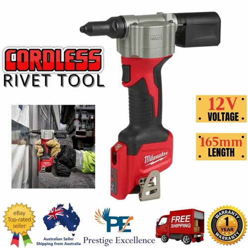Milwaukee Cordless Rivet Tool 12V Riveter Riveting Hand Heavy Duty Gun ...
