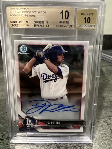 DJ Peters 2018 Bowman Chrome Autograph Rookie Auto RC #CPA-DP BGS 10/10 ...