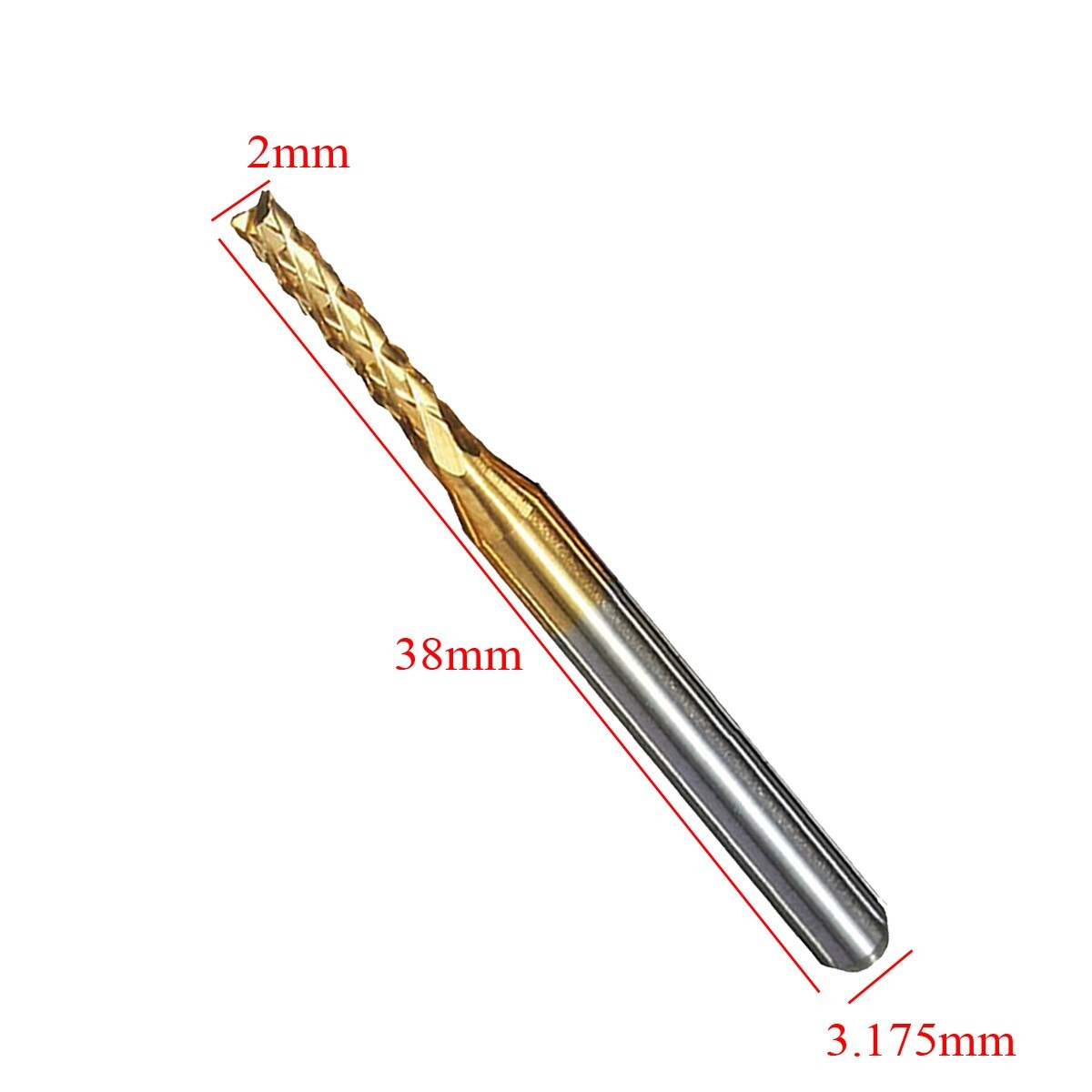 10X 2mm 1/8 Shank Engraving Bit Cemented Carbide End Mill CNC Cutter ...