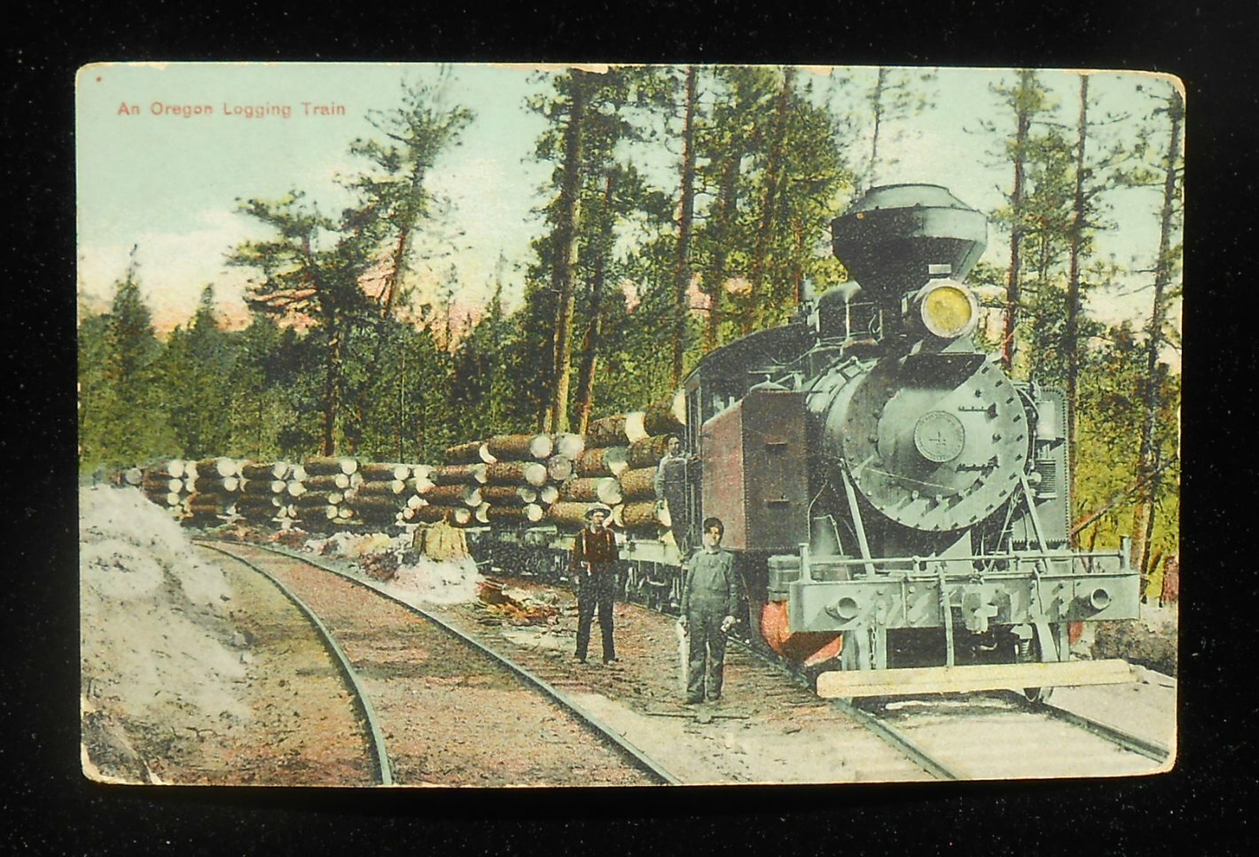 1908 An Oregon Logging Train Side-Tanker Steam Engine Railroad ...