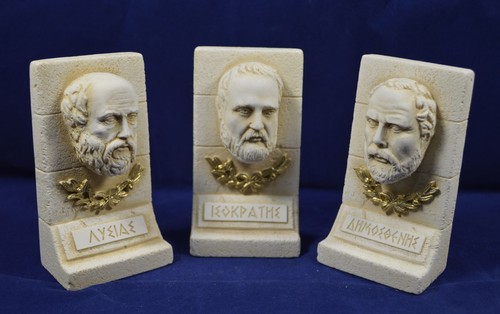 Lysias Isocrates Demosthenes sculpture ancient Greek orators set | eBay
