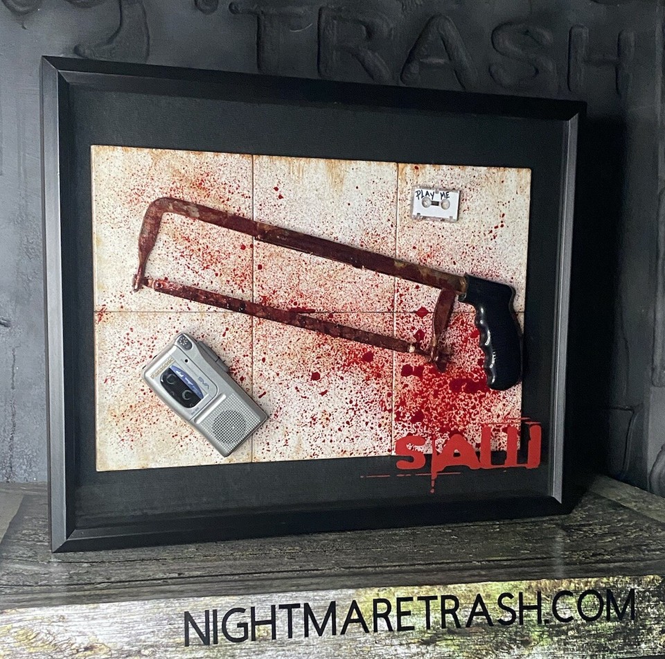 Saw Jigsaw Movie Hacksaw Tape Recorder Cassette Memorabilia Display ...