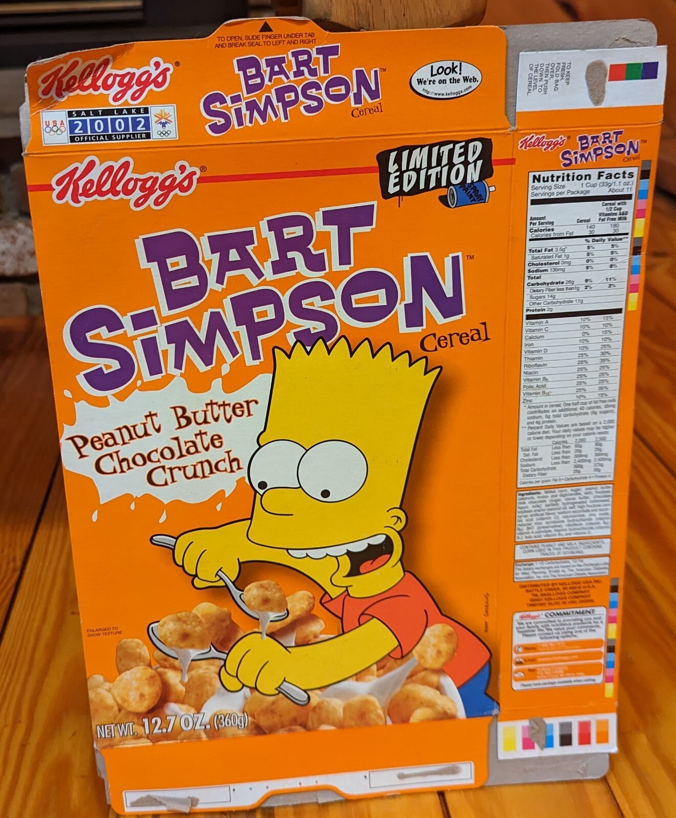 2002 Kellogg's Bart Simpson Peanut Butter Chocolate Crunch L.E. Empty ...