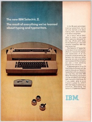 1971 IBM Selectric II Typewriter Word Processor Wall Art Vintage Print ...