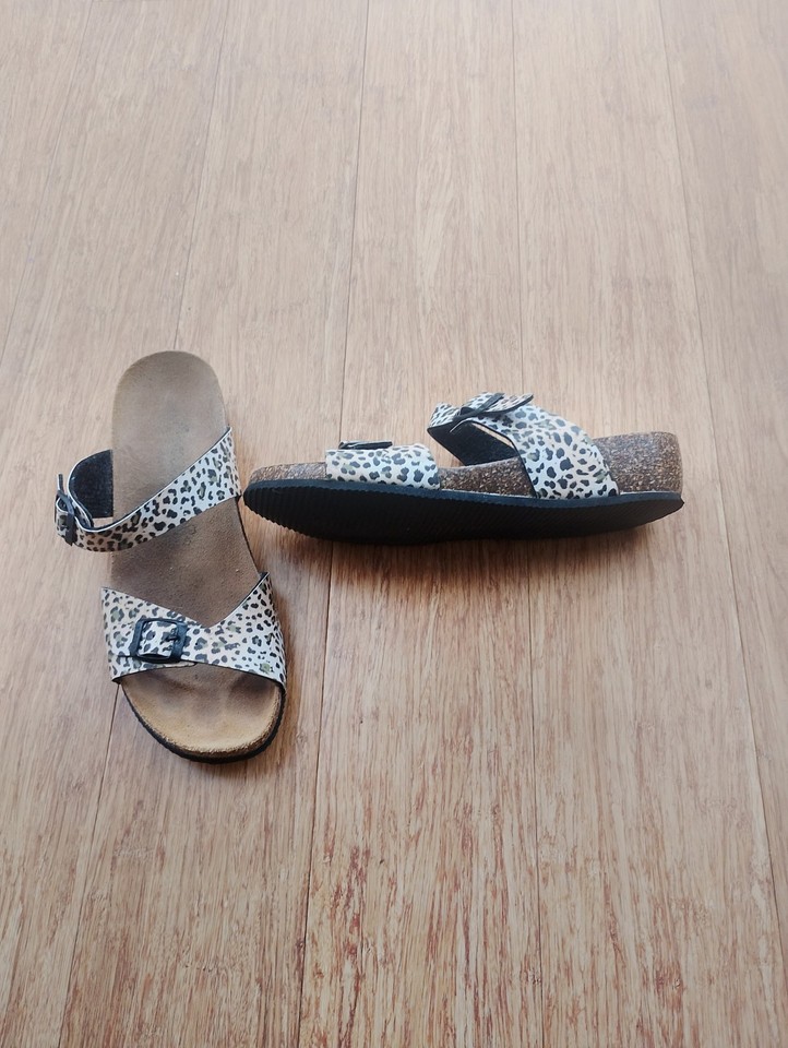 Sandals, Low Wedge, Leopard Design, Adjustable Straps, Lightly used, EU ...