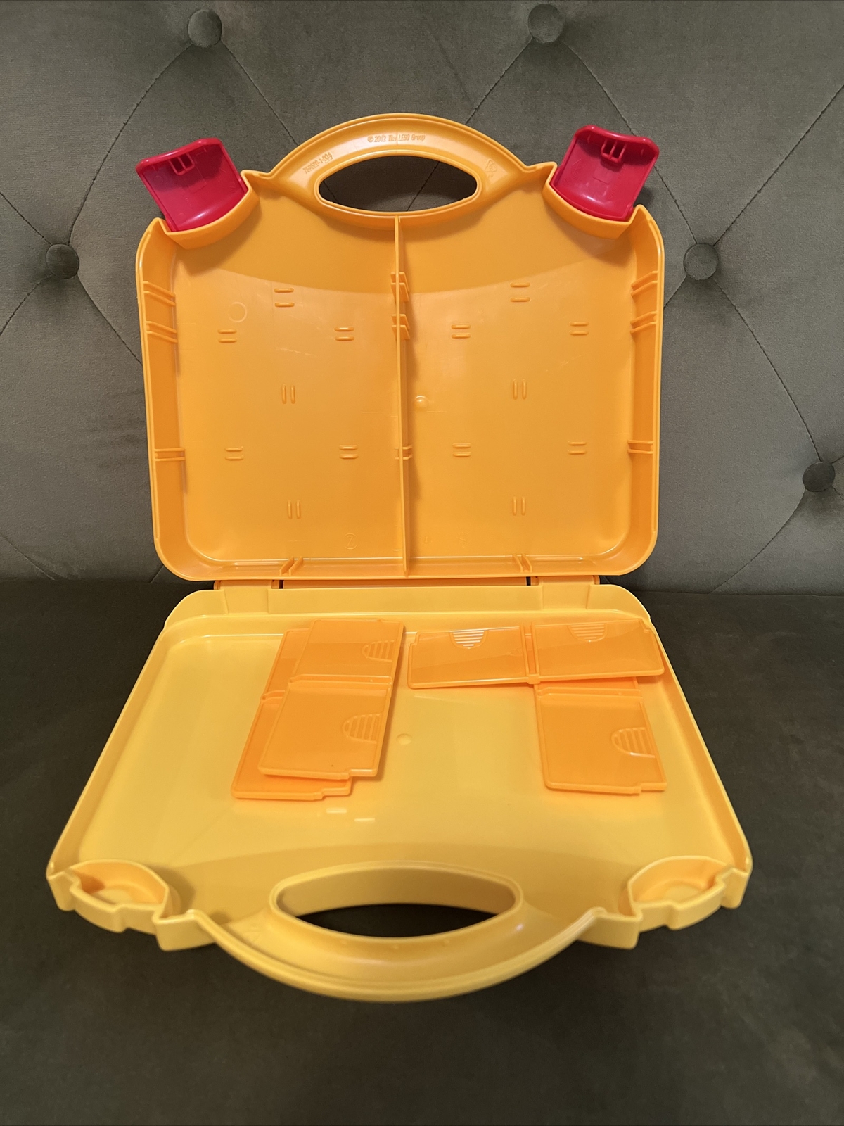 Lego Carrying Case Brief Case Storage Container Yellow With Moveable ...