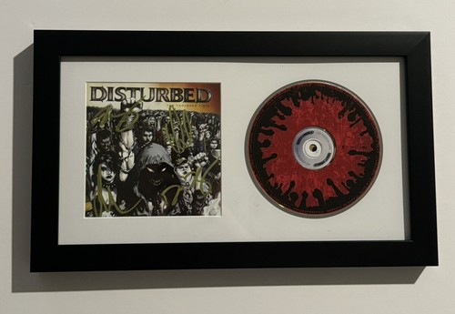 DISTURBED FULL BAND SIGNED TEN THOUSAND FISTS CD FRAMED ROCK DAVID ...