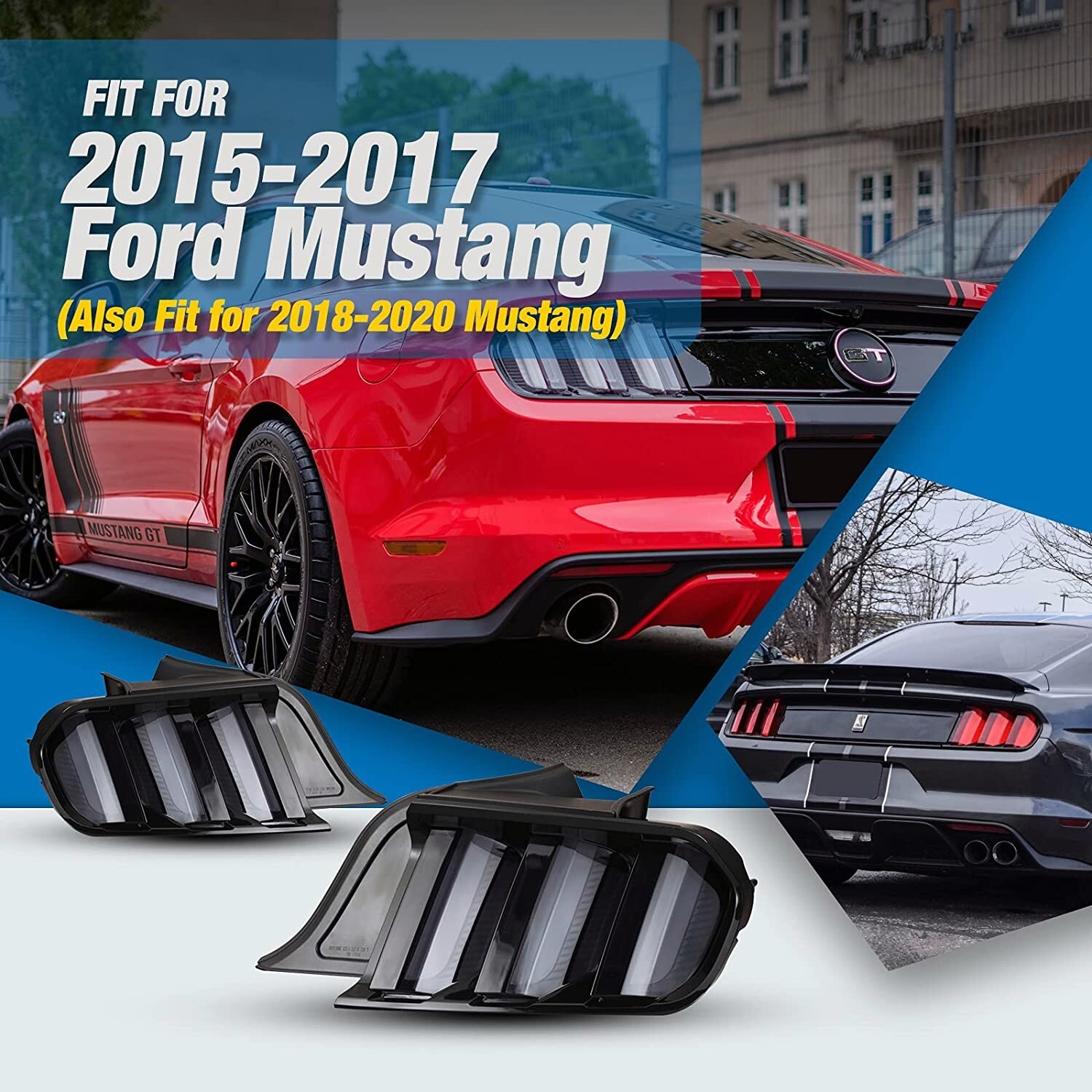 for 2015-2023 Ford Mustang/Shelby GT350 Tail Lights Lamps LED ...