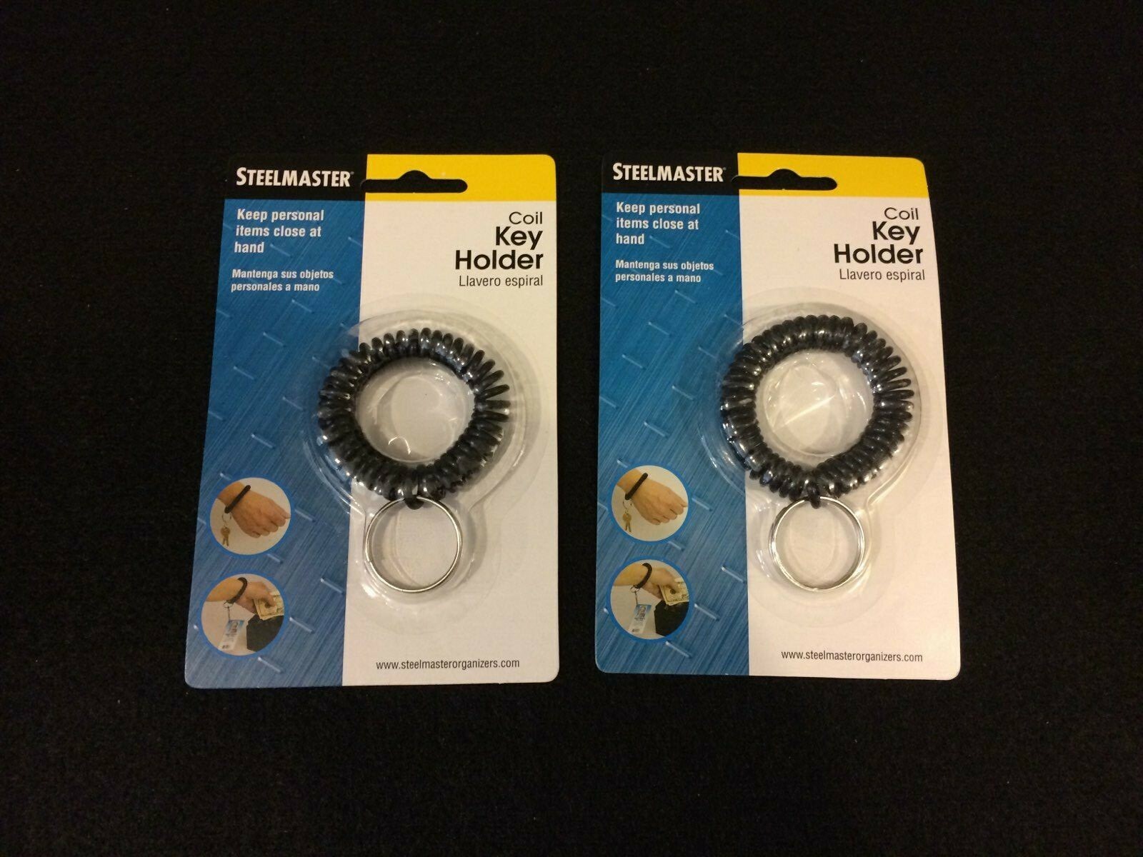2 Count Lot - Black Steelmaster Coil Key Holder | eBay