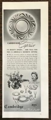 1942 Cambridge Caprice Crystal Print Ad America's Favorite | eBay