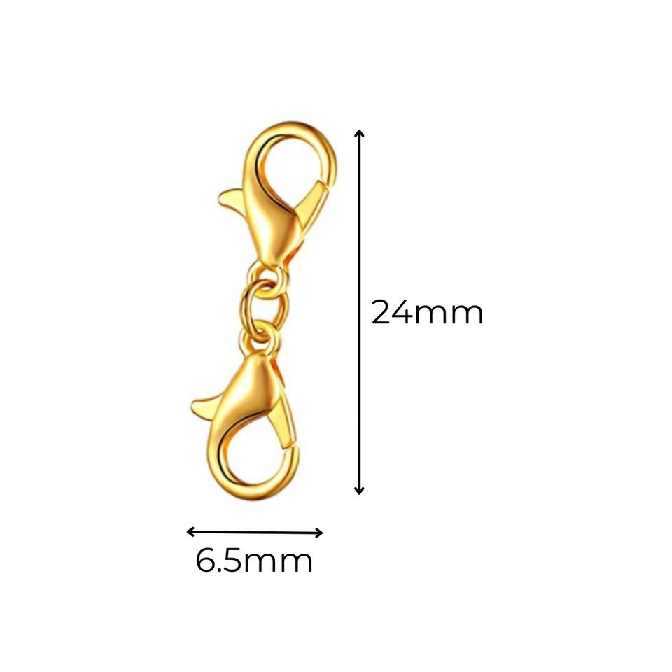 Double Lobster Clasp Claw Connector Necklace Extension Chain Extender ...