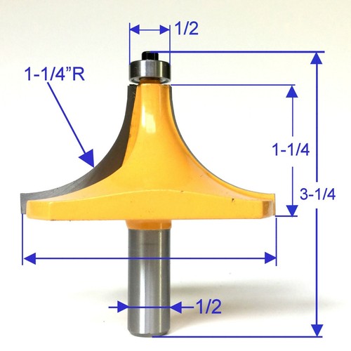1pc 1/2" SH 1-1/4" Radius Round Over Router Bit S | eBay