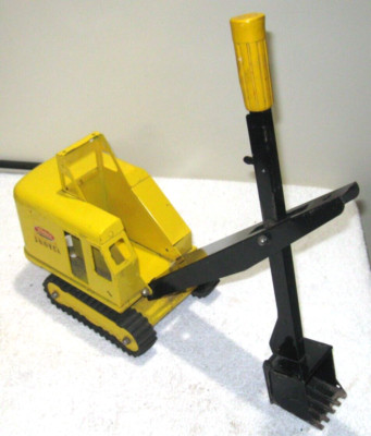 VINTAGE TONKA SHOVEL PRESSED STEEL LEVER HANDLE DIGGER CONSTRUCTION TOY ...