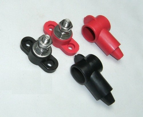 STAINLESS STEEL POS & NEG POWER POST SINGLE SS STUD JUNCTION BLOCK 5/16 ...