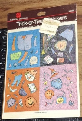 Vintage Stickers,agc Trick Or Treat Squares 1 Pack 4 Sgeets, (chip1-3 ...