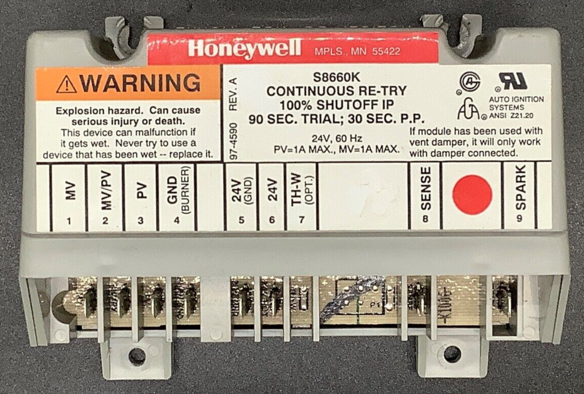 90-DAY WARRANTY S8660K Honeywell Ignition Control Lennox 80N9201 ...