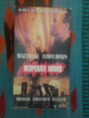 Desperate Hours VHS 1990 Action Thriller Mickey Rourke Anthony Hopkins ...