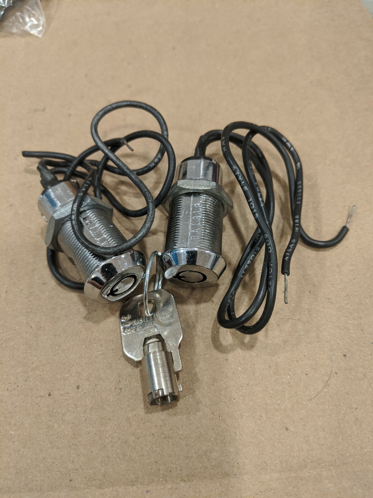 2 Masterguard Momentary Keyed Switches With Leads, 1 Tubular Key | eBay