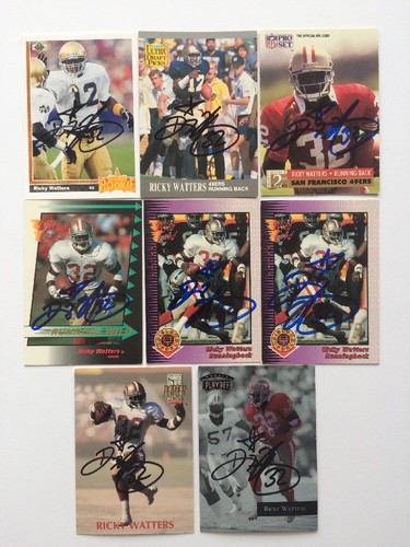 Ricky Watters Autographed Card Will Pass BAS RC Rookie Upper Deck Notre ...
