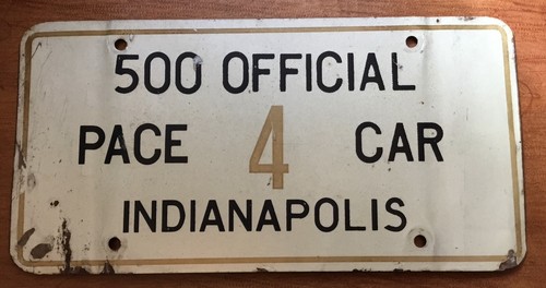 license plate Extremely Rare Indy 500 Pace Car Plate | eBay