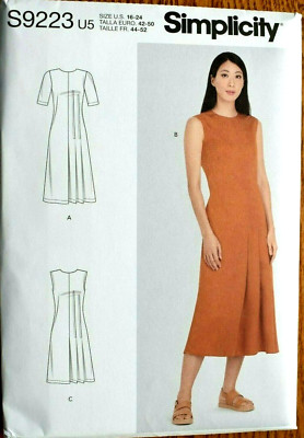 SIMPLICITY PATTERN 9223 DRESSES PLEATED MISSES SIZES 16 18 20 22 24 ...