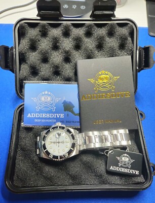 Addiesdive Men's Quartz Date 41MM Diver Watch Luminous Stainless Steel ...