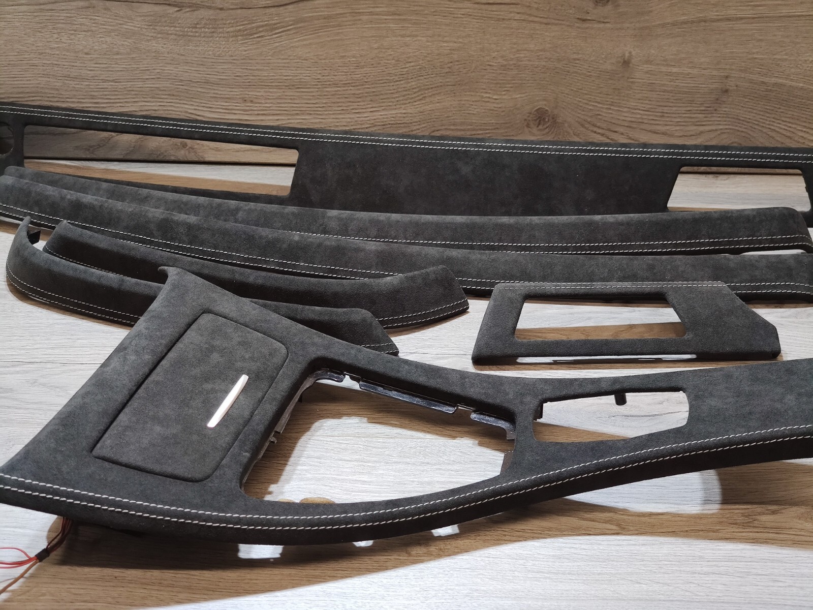 BMW E90 E91 Alcantara White Stitched Interior Trim Set Kit LHD 325 328 ...