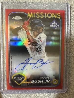 2024 Topps Chrome Pro Debut Homer Bush JR RED AUTOGRAPH /5 | eBay