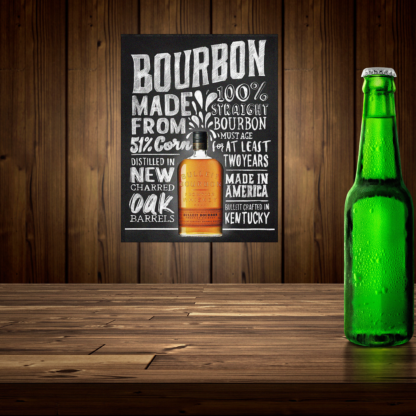 Bulleit Bourbon Metal SIGN RETRO Kitchen GARAGE BAR PUB MAN CAVE | eBay UK