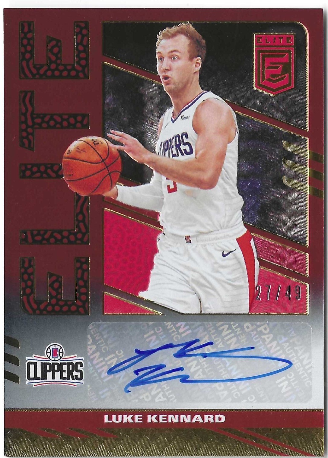 2021-22 Donruss Elite - Elite Signatures Luke Kennard #ES-LKN Red /49 ...