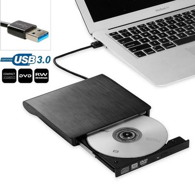 Slim External CD/DVD ROM Drive USB 3.0 Player Reader for Laptop PC Mac ...