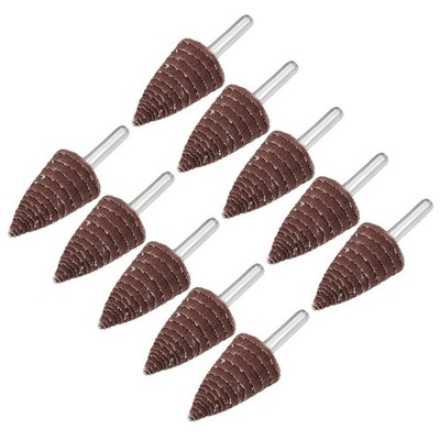 25mm Cone Shape Abrasive Flap Wheel 1/4" Shank for Deburring 120 Grits ...