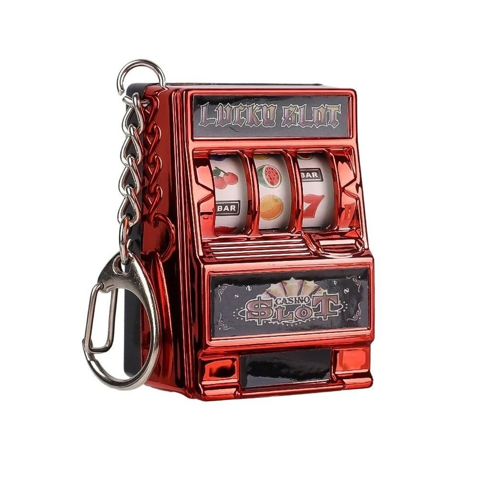 Stress Reliever Key Holder Toy Lucky Jackpot Retro Fruit Slot Machine ...