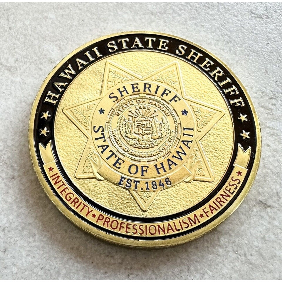 HAWAII STATE SHERIFF Challenge Coin With Case | eBay