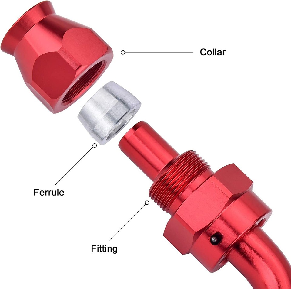 20ft Braided PTFE Fuel Hose Line Kit w/ Hose End Fitting 4AN-6AN-8AN ...