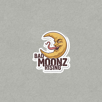 Bad Moonz Rising Angry Crescent Moon Grunge Sticker Decal #5653 | eBay