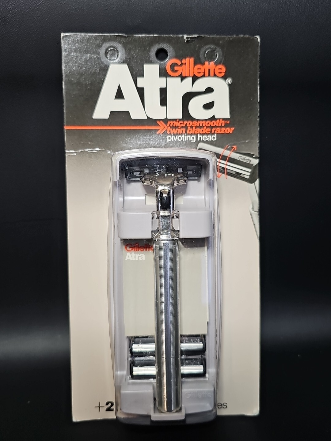 Vtg Gillette Atra Microsmooth Twin Blade Pivoting Head Aluminum Handle ...