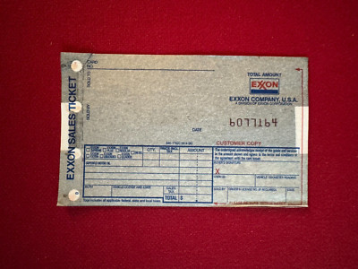 1990's, EXXON Gasoline "Un-Used" Credit Card Slip (Scarce / Vintage) | eBay