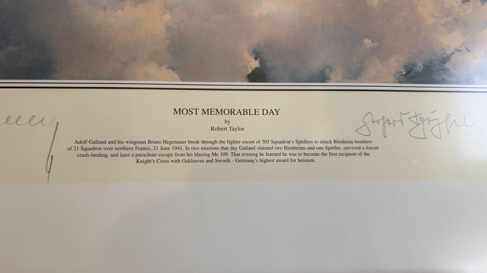 Robert Taylor WWII Aviation Print Numbered SIGNED By Taylor & 4 German ...